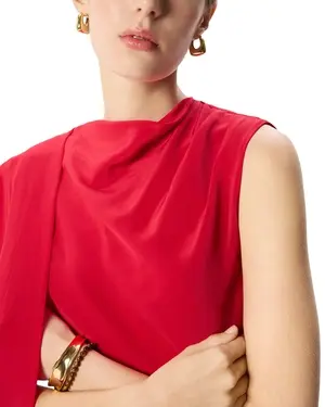 Whistles Cowl Neck Silk Drape Top