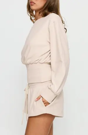Princess Polly Cassey Off The Shoulder Slouchy Sweatshirt
