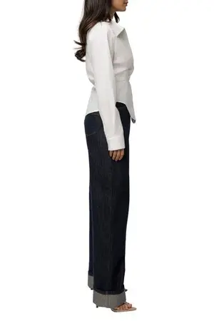 JLUXLABEL Asymmetrical Button-up Blouse - Ivory