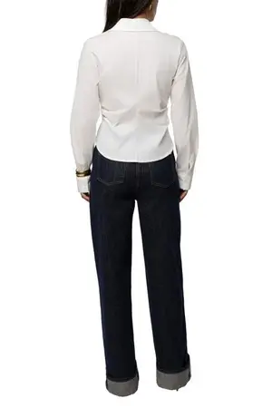 JLUXLABEL Asymmetrical Button-up Blouse - Ivory