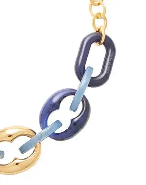 Luisa Spagnoli Resin And Brass Link Necklace - Blue