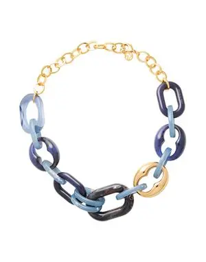 Luisa Spagnoli Resin And Brass Link Necklace - Blue
