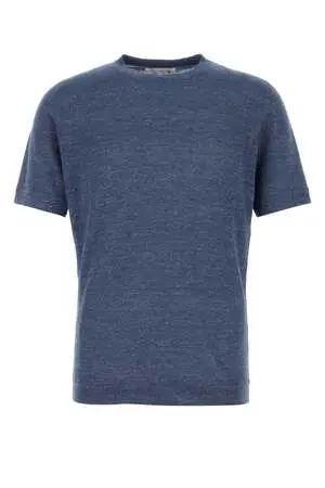 Brunello Cucinelli Linen Blend Crew Neck Sweater - Blue