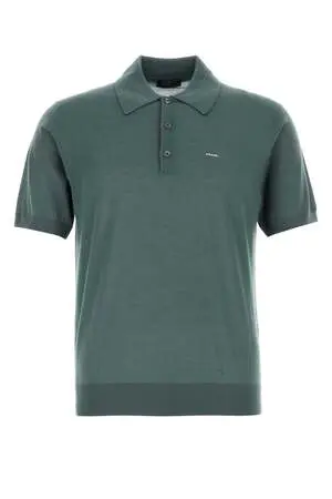 Prada Dark Wool Polo Shirt - Green