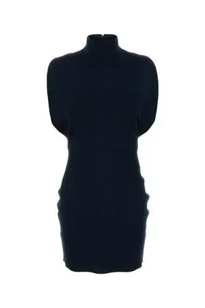 Alaïa Navy Stretch Viscose Blend Mini Dress - Blue