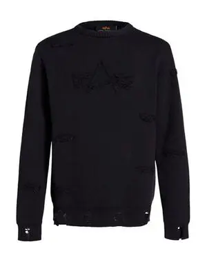 Alpha Industries Sweater Midnight Size Cotton - Blue