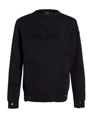 Alpha Industries Sweater Midnight Size Cotton - Blue