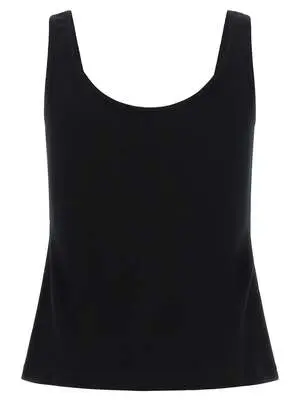 Off-White Ribbed Cotton Tank Top With Embroidered Logo