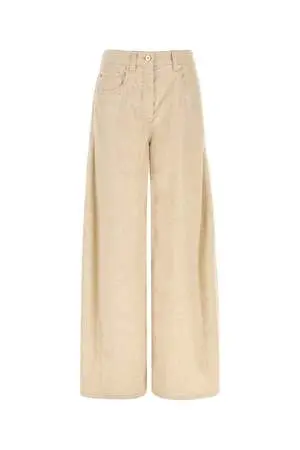 Brunello Cucinelli Sand Corduroy Wide-leg Pant - Brown