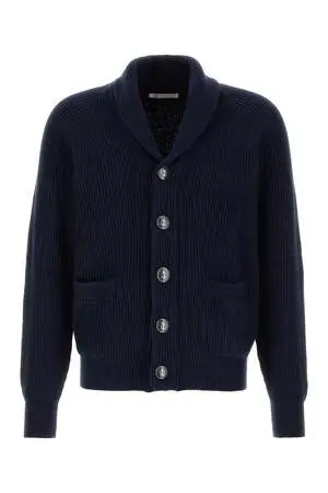 Brunello Cucinelli Navy Cotton Cardigan - Blue