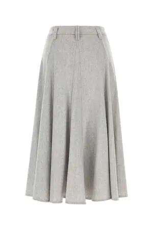Brunello Cucinelli Wool Skirt - Gray