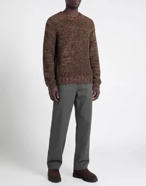 LANEUS Mélange Crewneck Sweater In Alpaca Wool And Organic Cotton Blend - Beige