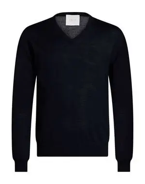 VNECK Sweater Midnight Size Virgin Wool, Acrylic - Blue