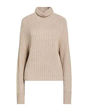 ARAGONA Turtleneck Taupe Size Merino Wool - Grey
