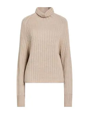 ARAGONA Turtleneck Taupe Size Merino Wool