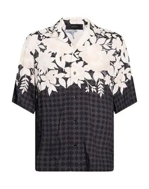 Amiri Man Shirt Turquoise Size M Viscose Black