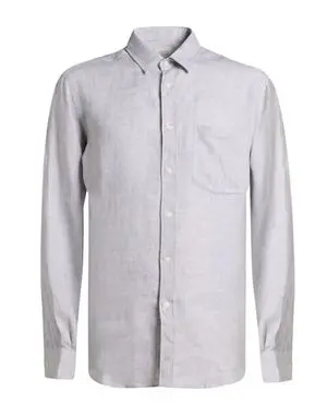 120% Lino Man Shirt Light Grey Size 40 Linen Light Grey