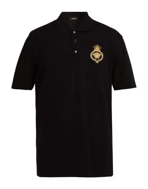 Versace Polo Shirt Size Cotton - Black