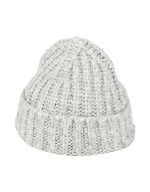 ANNA MOLINARI Wool, Metal Fiber, And Polyamide Beanie - Light Grey