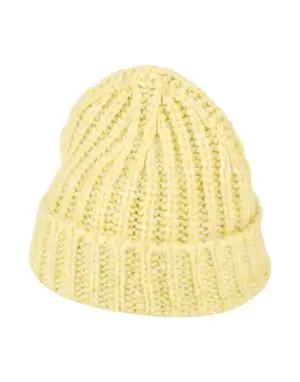 ANNA MOLINARI Hat Size Wool, Metal Fiber, Polyamide - Yellow