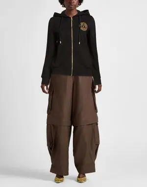 Versace Cotton Terry Zip Up Hoodie With Metallic Logo