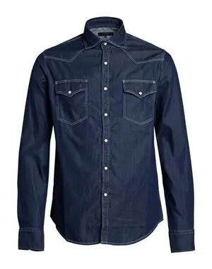 MOORER Denim Shirt Size Cotton - Blue