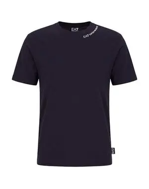 EA7 Man T-shirt Chocolate Brown Size Xs Cotton Navy