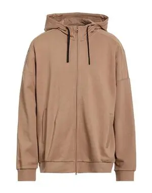 EA7 Man Sweatshirt Light Brown Size Xxl Cotton, Polyester Beige