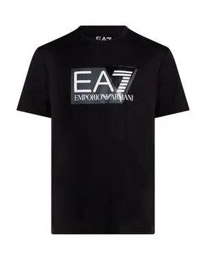 EA7 Man T-shirt Lime Green Size Xs Cotton Black