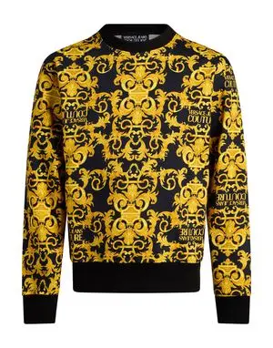 Versace Crewneck Sweatshirt With Signature Print - Black