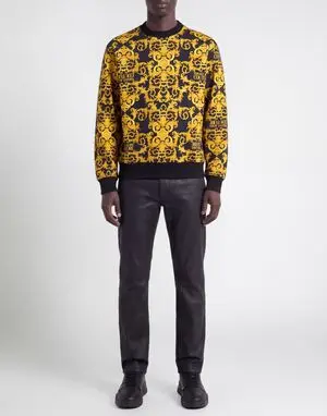 Versace Crewneck Sweatshirt With Signature Print - Black