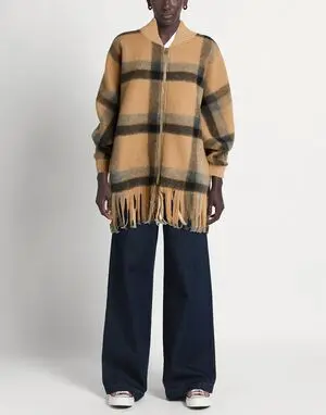 SHIRTAPORTER Coat With Fringe And Checked Pattern