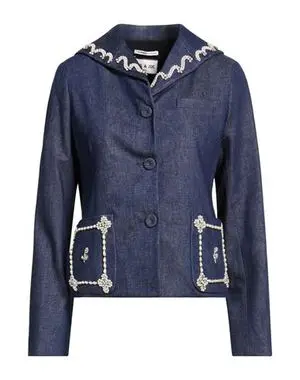 Paul & Joe Denim Outerwear Size Cotton, Elastane - Blue