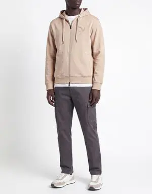 Armani Exchange Embroidered Zip-up Hoodie - Beige