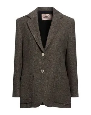 CARLA G. Blazer Dark Size Polyester, Wool, Acrylic, Viscose, Silk - Brown