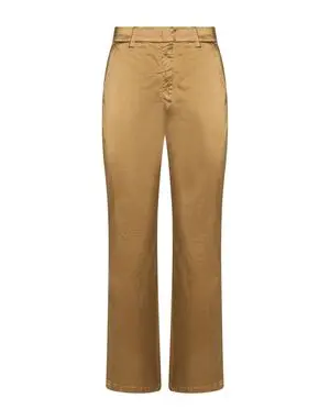 DEPARTMENT 5 Khaki Cotton & Viscose Blend Stretch Bootcut Pants