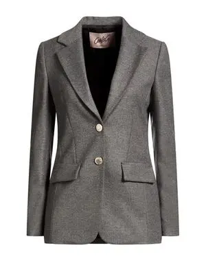 CARLA G. Blazer Size Wool, Polyester, Polyamide, Viscose, Elastane - Grey