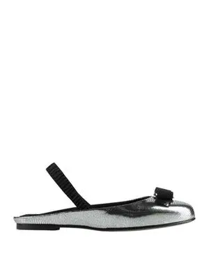 FERRAGAMO Ballet Flats Size Calfskin - Silver