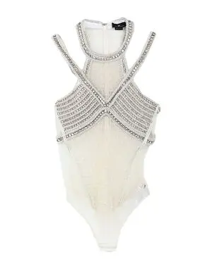 Elisabetta Franchi Bodysuit Ivory Size Polyamide, Elastane