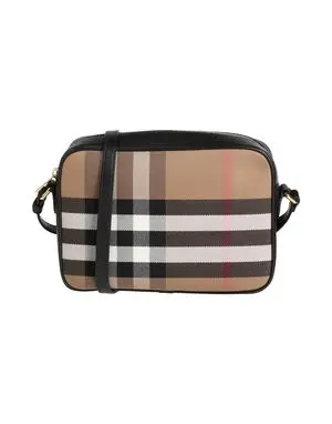 Burberry Cotton And Calfskin Cross-body Bag - Black