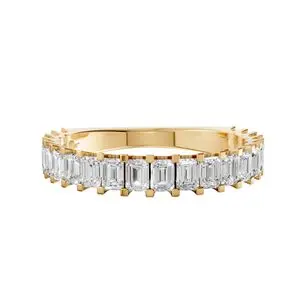 AYA FINE JEWELRY 1.14 Ctw Emerald Cut Lab Grown Diamond Eternity Band In 14k Gold - Yellow
