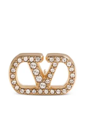 Valentino Garavani Vlogo Signature Crystal Stud Earrings - Gold