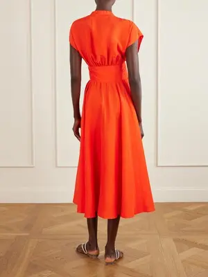 Alaïa Knotted Linen-blend Midi Dress - Red