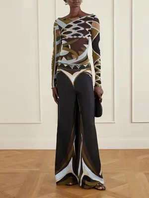 Emilio Pucci Printed Silk-twill Wide-leg Pants