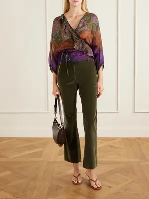 La DoubleJ Velvet Straight-leg Trousers - Green