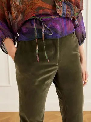 La DoubleJ Velvet Straight-leg Trousers - Green