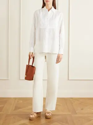 JIMMY CHOO Leda Raffia And Leather Platform Espadrilles