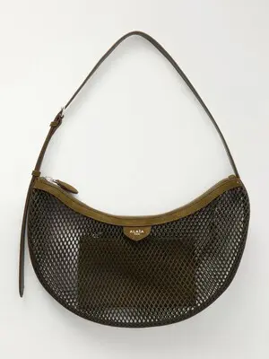 Alaïa Demi Lune Mesh Shoulder Bag - Green