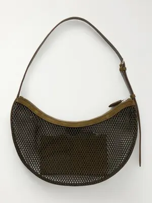 Alaïa Demi Lune Mesh Shoulder Bag - Green