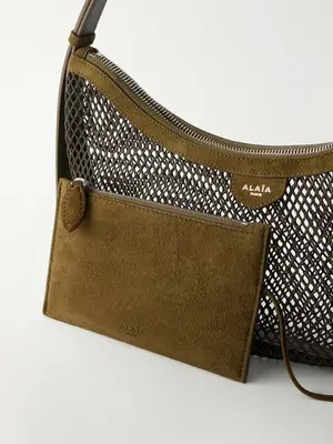 Alaïa Demi Lune Mesh Shoulder Bag - Green